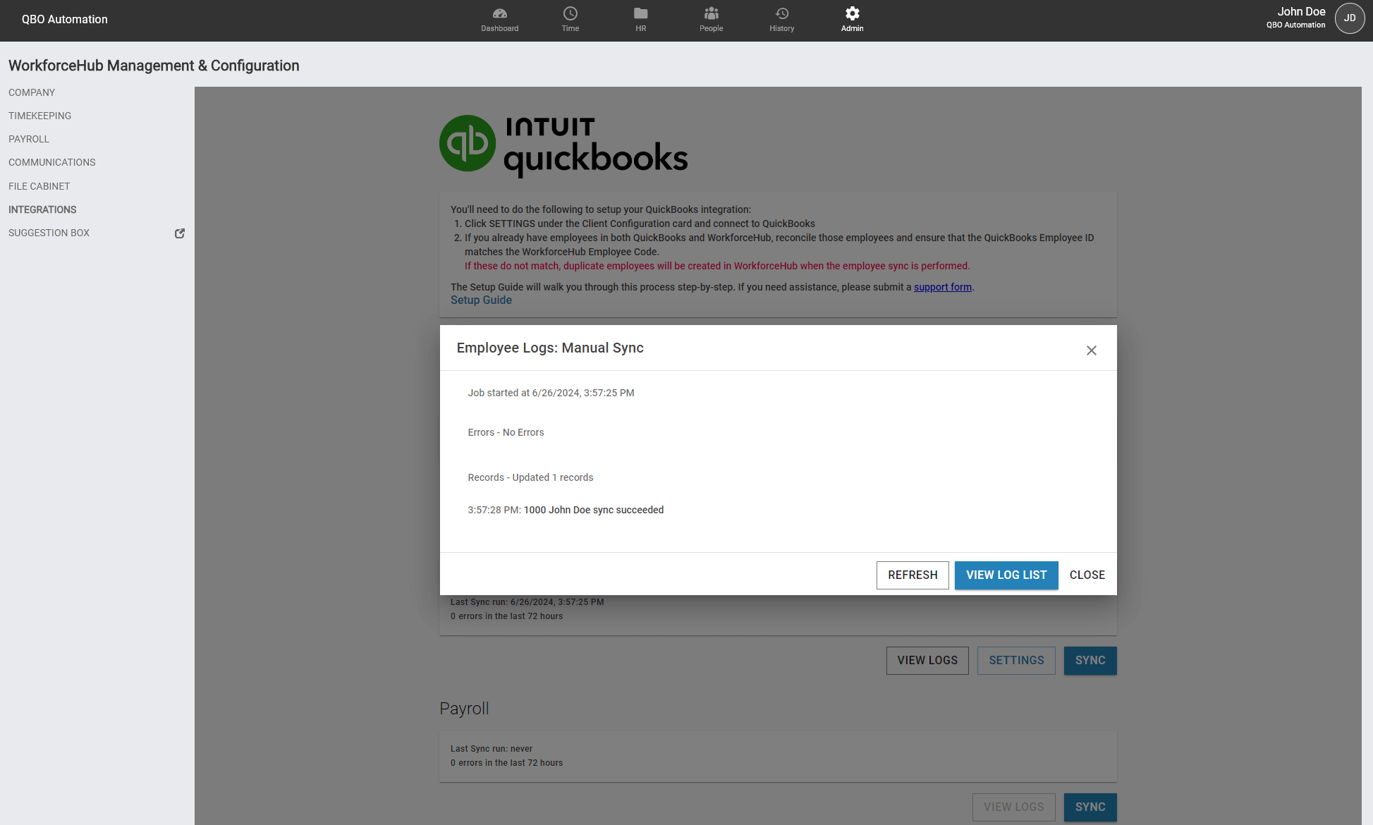 QuickBooks Integration: WorkforceHub Payroll Integration with QuickBooks